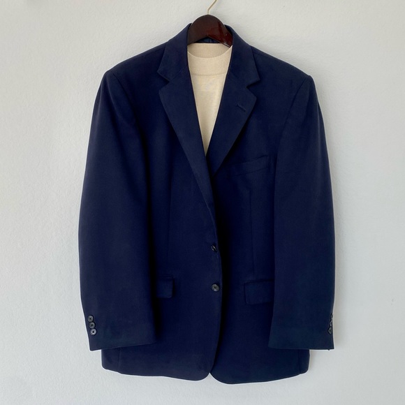 Norm Thompson | Suits & Blazers | Normthompson Mens L Size Navy Suede ...